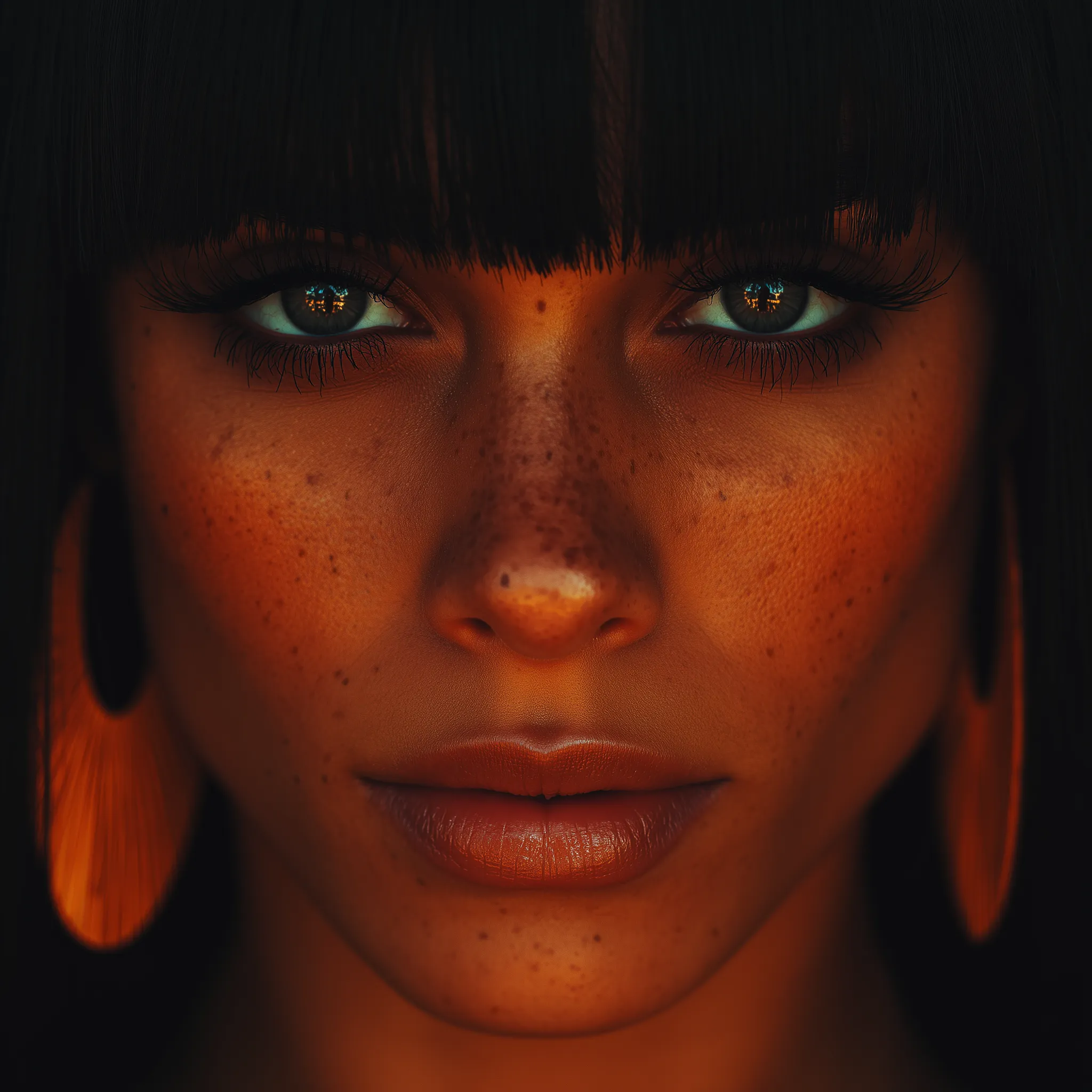 Dramatic Close-Up Portrait with Warm Lighting – Asset – Aura