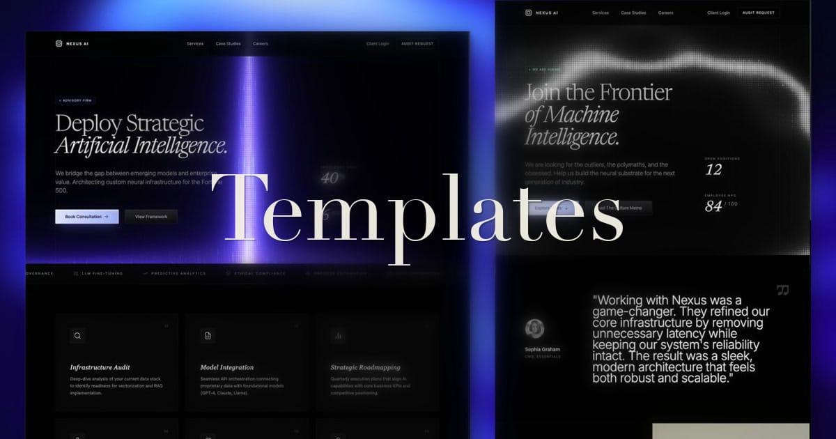 HTML, CSS & React Landing Page Templates | Aura