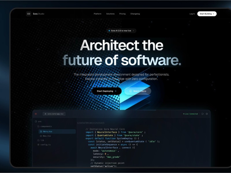 SaaS Developer Platform Landing Page Template | Aura Templates